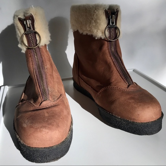 Orvis | Shoes | Rare Vintage Orvis Leather Shearling Zip Booties | Poshmark